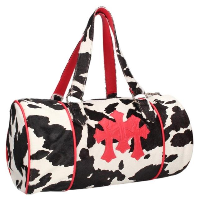 クロムハーツ   DUFFLE ダッフル セメタリークロスパッチハラコレザーボストンバッグ 中古 SS07