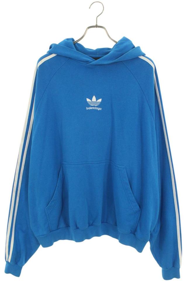 バレンシアガ  アディダス サイズ:1  22AW  729322 TNVN2 ロゴ刺繍プルオーバーパーカー 中古 SB01