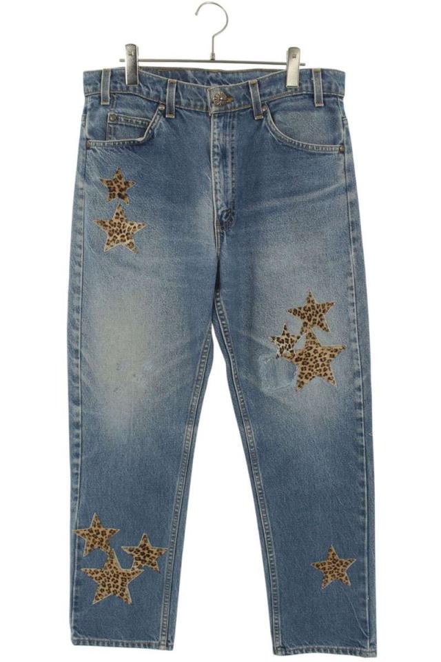 クロムハーツ サイズ:32インチ U VNTG JEAN BL ORNG TAB クロスパッチ付きウォッシュド505デニムパンツ 中古 SS07