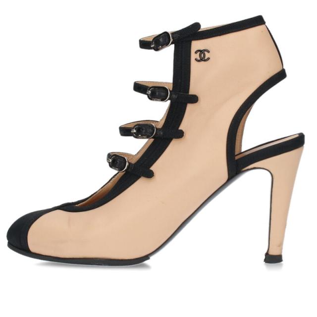 シャネル サイズ:35C  G32238 ストラップベルトココマークレザーパンプス 中古 BS99