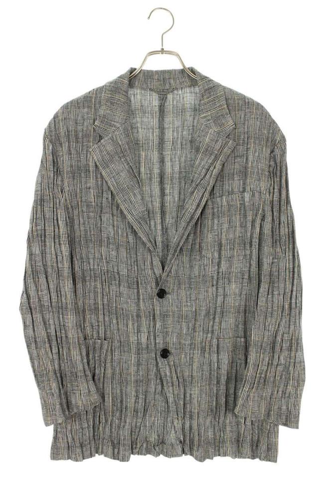 ジョセフオム サイズ:50  8011296 チェックリネンプリーツジャケット 中古 BS99