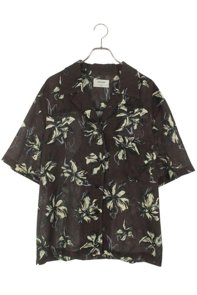 システム サイズ:M  SY2F1WSHT04W_DB ハイビスカス総柄半袖シャツ 中古 BS99
