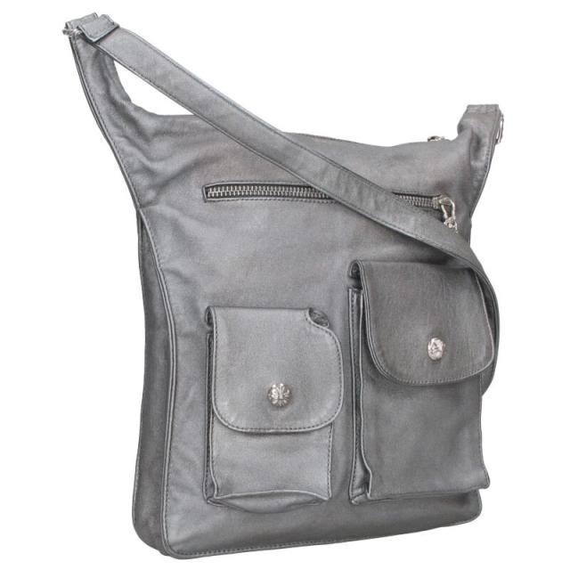 クロムハーツ   F-SLINGER フラップボタンレザーショルダーバッグ 中古 SJ02