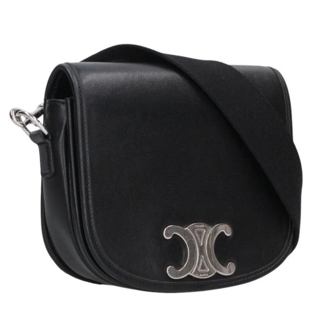 セリーヌ   スモール ブザス 117883GAO トリオンフモチーフレザーショルダーバッグ 中古 OM10