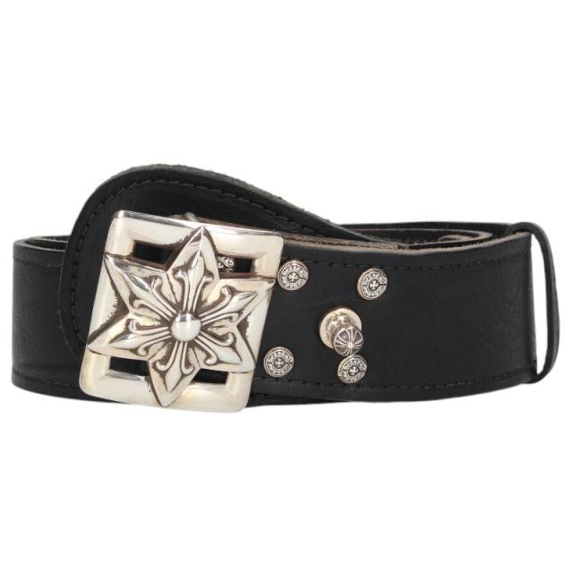 クロムハーツ サイズ:40 スター装飾レザーベルト 中古 GZ11