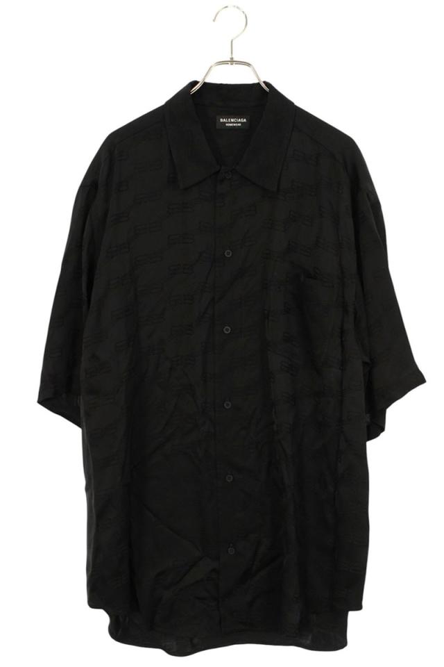 バレンシアガ サイズ:37  681813 TMO68 BB総柄レーヨン半袖シャツ 中古 BS99