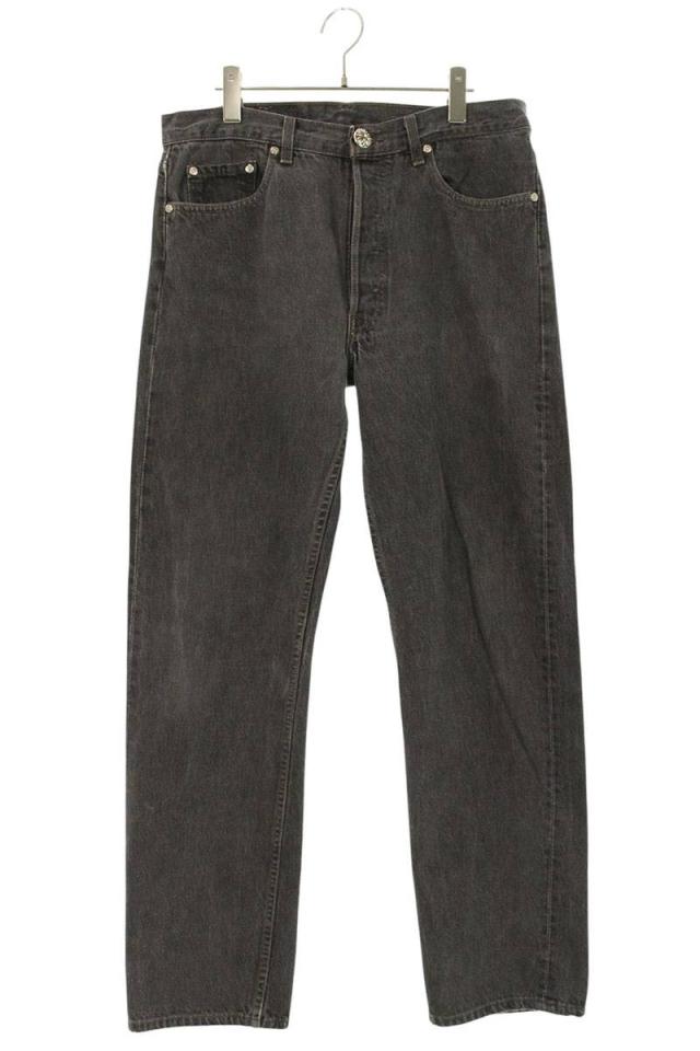 クロムハーツ  リーバイス サイズ:34インチ  U VNTG JEAN BLK RED TAB クロスボールボタンウォッシュドデニムパンツ 中古 OS06