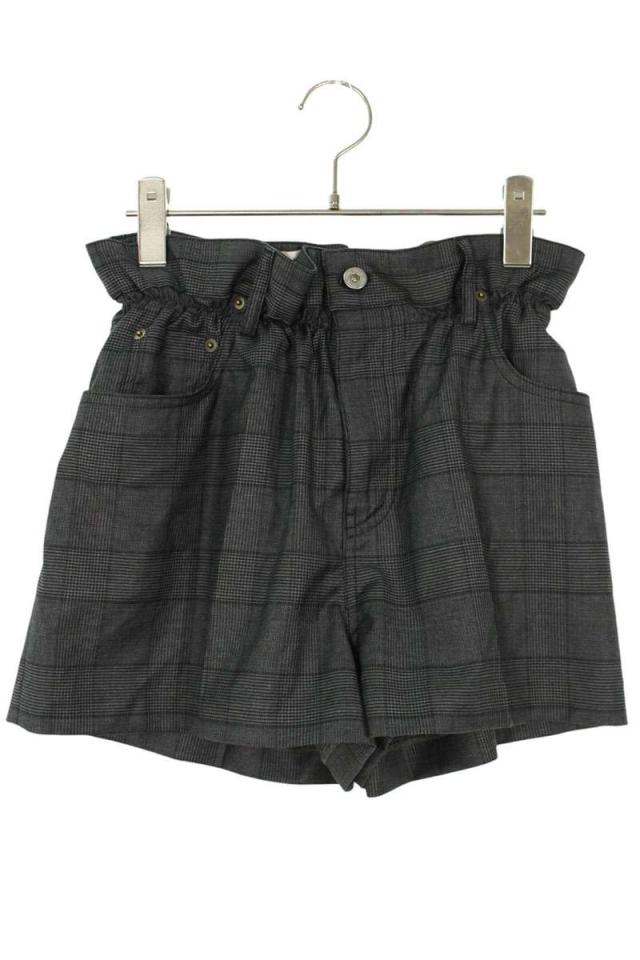 ミュウミュウ サイズ:40  MP1526 ロゴ刺繍ギンガムチェックショーツ 中古 SB01