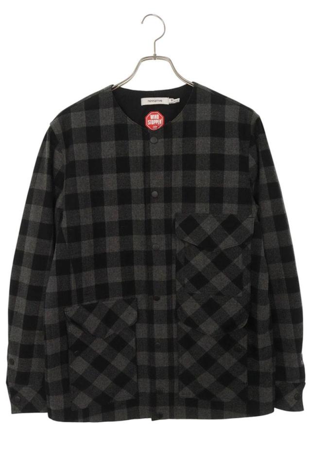 ノンネイティブ サイズ:S  14AW  LABOURER JACKET NN-J2610 ノーカーラーチェックジャケット 中古 BS99