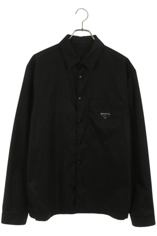 プラダ サイズ:L  SC514 Re-Nylonロゴプレートナイロン長袖シャツ 中古 SS13
