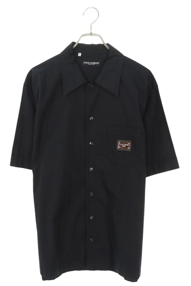 ドルチェアンドガッバーナ サイズ:41  G5JH9T GF855 ロゴプレート付き半袖シャツ 中古 BS99
