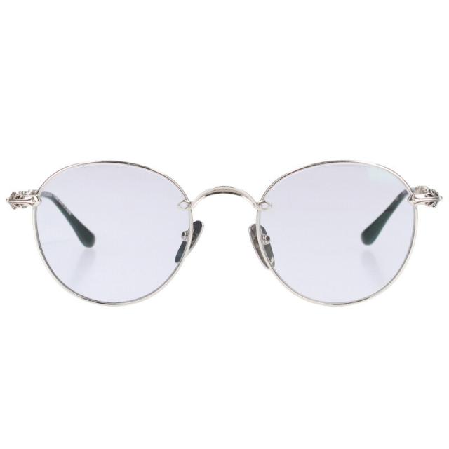 クロムハーツ サイズ:51□22-145  BUBBA-A クロステンプルメタルフレームラウンド眼鏡 中古 SJ02