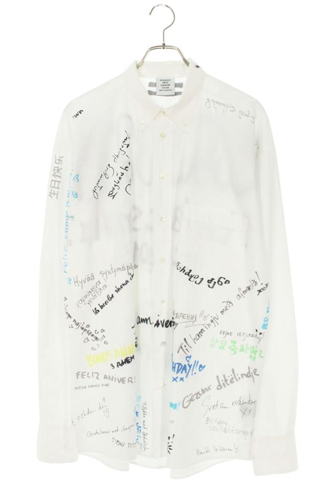 ヴェトモン サイズ:S  19SS  USS196002 ペイント総柄長袖シャツ 中古 SB01