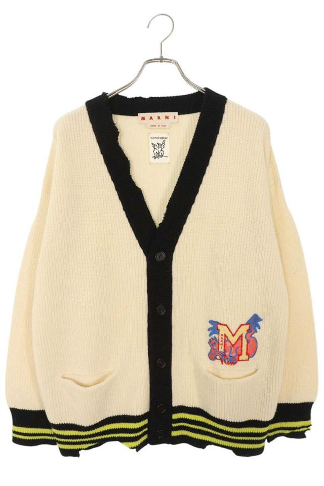 マルニ サイズ:46  23SS  CDMG0090Q0 ダメージ加工パッチカーディガン 中古 BS99