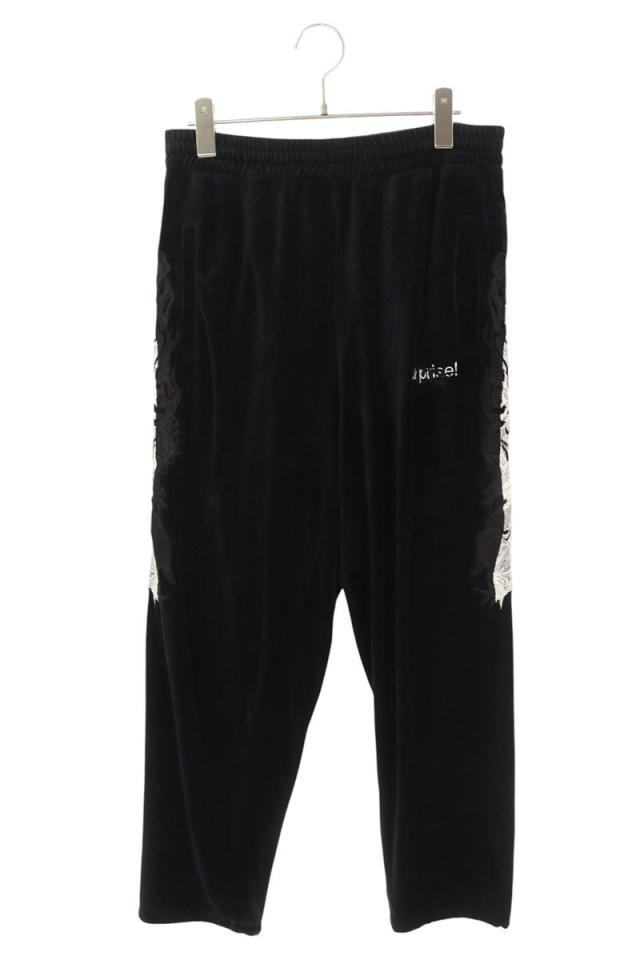 ダブレット サイズ:M  19AW  19AW16PT110 エンブロイダリー刺繍ベロアトラックロングパンツ 中古 BS99