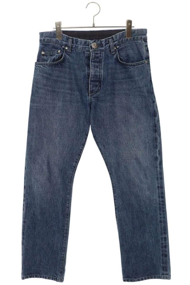 クロムハーツ サイズ:32インチ  DNM PANTS CRS BTN INDIGO クロスボタンウォッシュドデニムパンツ 中古 OM10
