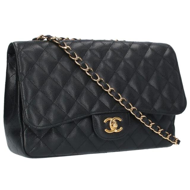 シャネル サイズ:30  デカマトラッセ30 キャビアスキン シングルフラップチェーンショルダーバッグ 中古 SB01