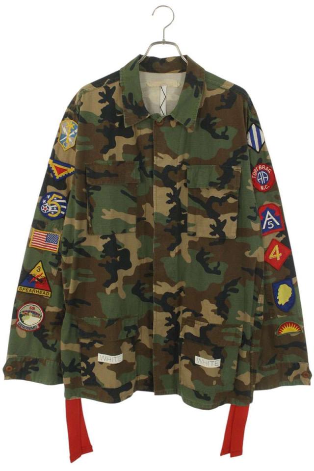 オフホワイト サイズ:XL FIELD JACKET バックナンバリングカモフラフィールドジャケットブルゾン 中古 BS55