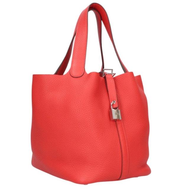 エルメス サイズ:MM  ピコタンロックMM Y刻印 SV金具 トリヨンクレマンス ルージュトマトハンドバッグ 中古 SB01