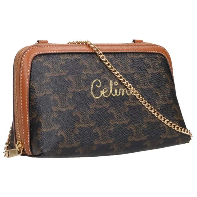 セリーヌ   キュイル トリオンフチェーンクラッチショルダーバッグ 中古 SB01