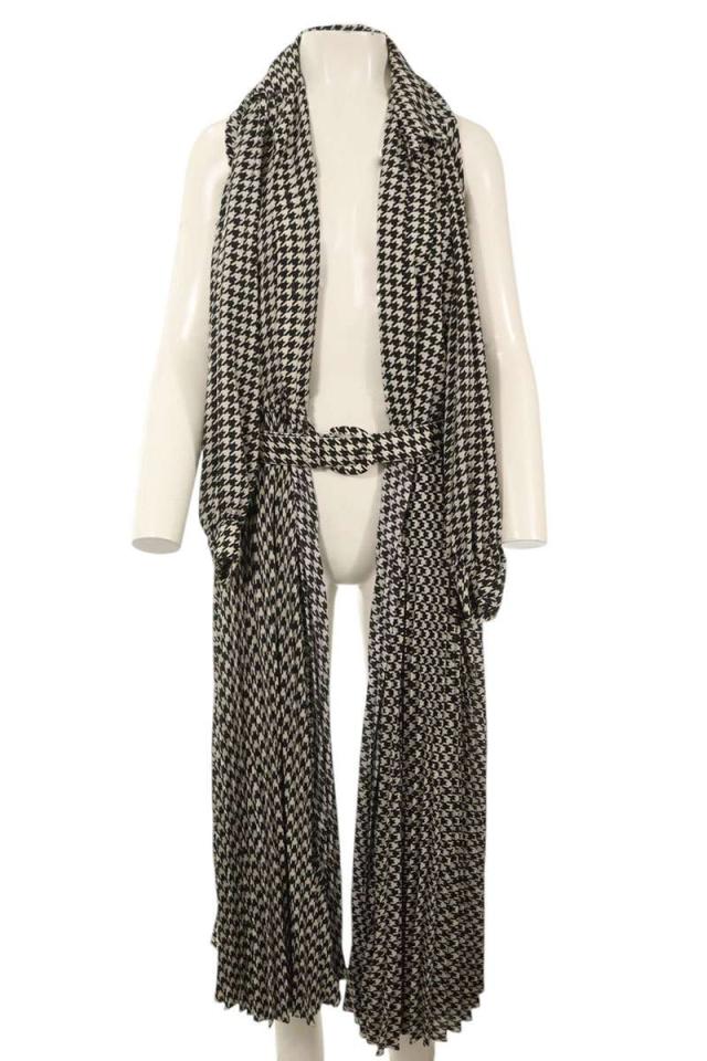 バレンシアガ   Pleated Dress Stola 832044 ハウンドトゥースベルテッドプリーツストール 中古 BS99