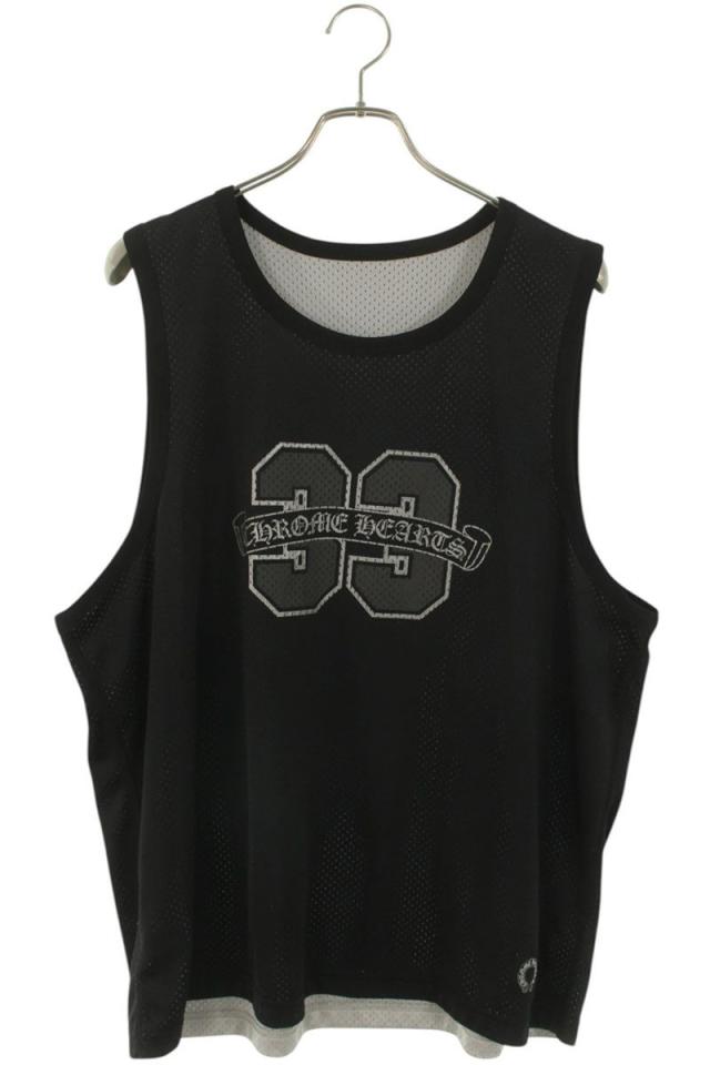 クロムハーツ サイズ:L  MESH WARM UP JERSEY リバーシブルCHロゴプリントメッシュタンクトップ 中古 SJ02