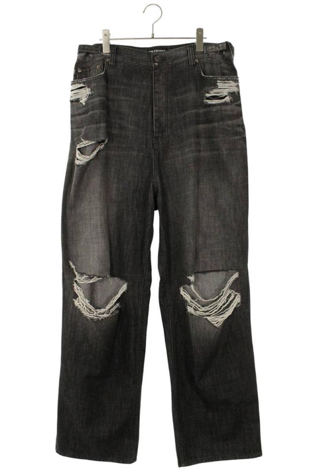 バレンシアガ サイズ:M  697833 TXE06 ダメージ加工デストロイバギーデニムパンツ 中古 SS13