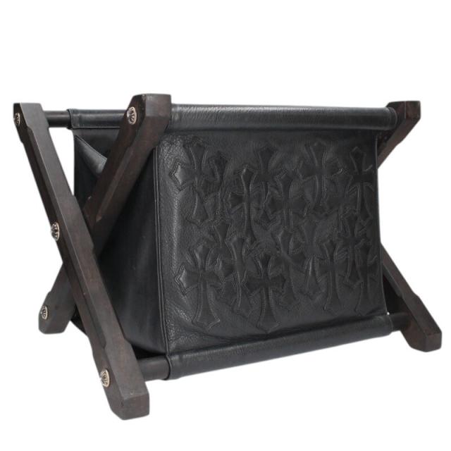 クロムハーツ   MAGAZINE RACK マガジンラック セメタリーパッチエボニーレッグレザーマガジンラック 中古 SS07