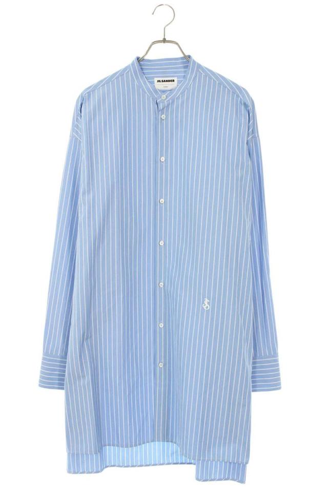 ジルサンダー サイズ:39  24AW  J24DL0109 ノーカラーストライプ長袖シャツ 中古 FK04