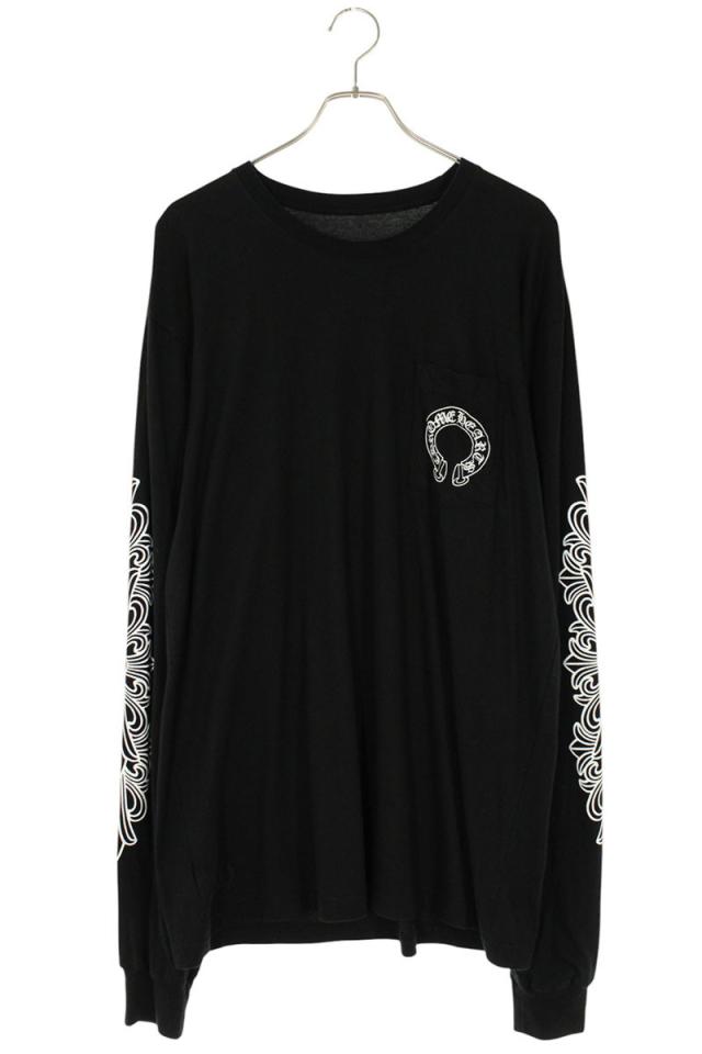 クロムハーツ サイズ:XL  CH L S  1 バックホースシュープリント長袖カットソー 中古 GZ11