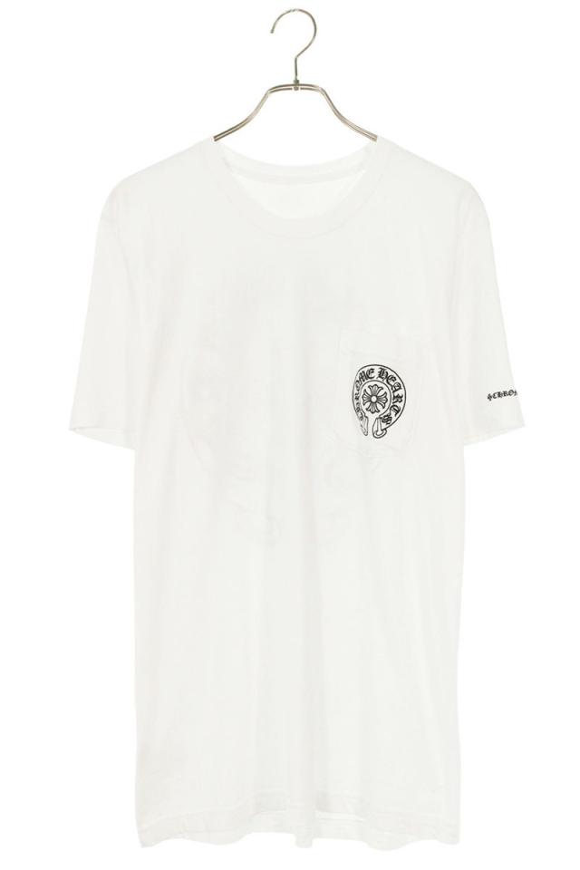 クロムハーツ サイズ:L  CH T-SHRT 1 バックホースシュープリントポケットTシャツ 中古 GZ11