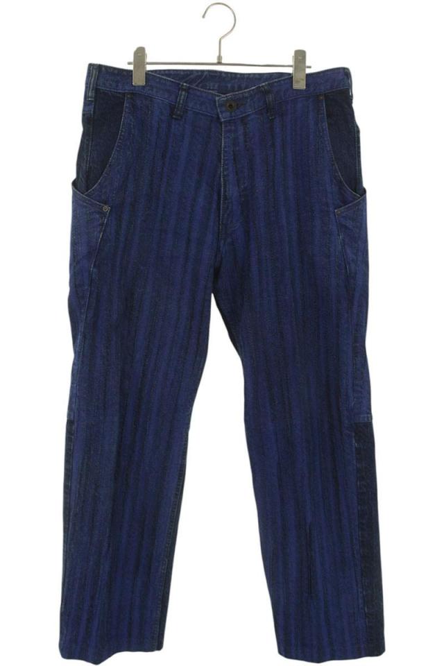 イッセイミヤケメン サイズ:4  ME21FF053 ジャガードストライプデニムパンツ 中古 BS99
