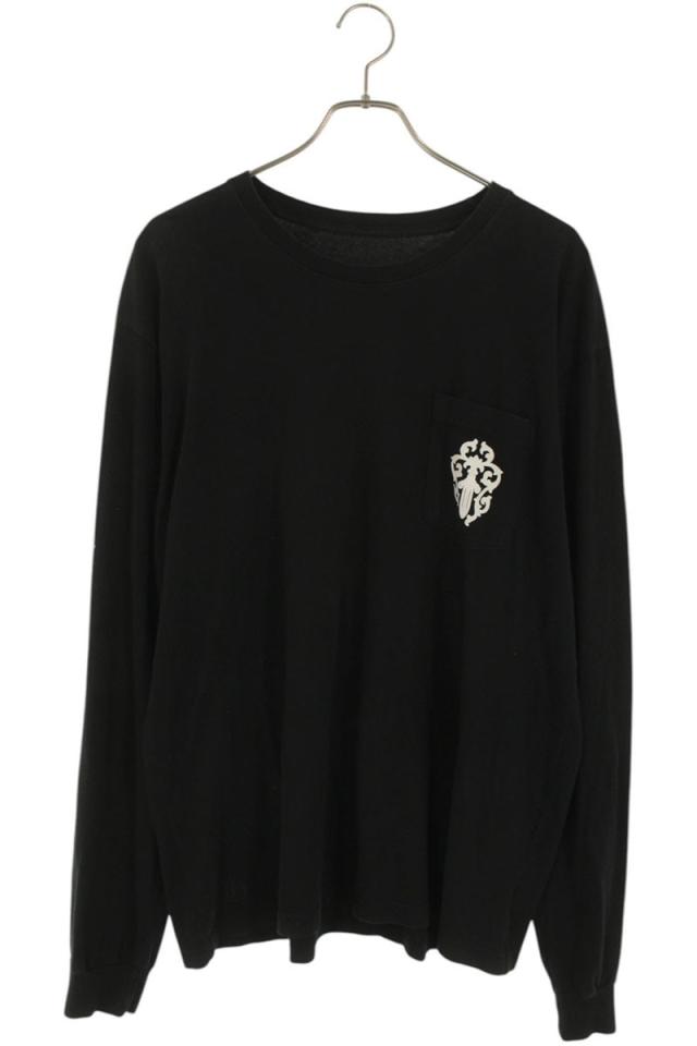クロムハーツ サイズ:XL  CH L S 1 バックダガー英字プリント長袖カットソー 中古 GZ11