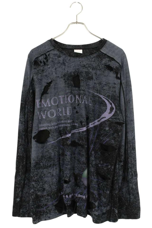エモーショナルワールド サイズ:1  Mesh Destroyed Cigarette L S デストロイカットソー長袖カットソー 中古 BS99