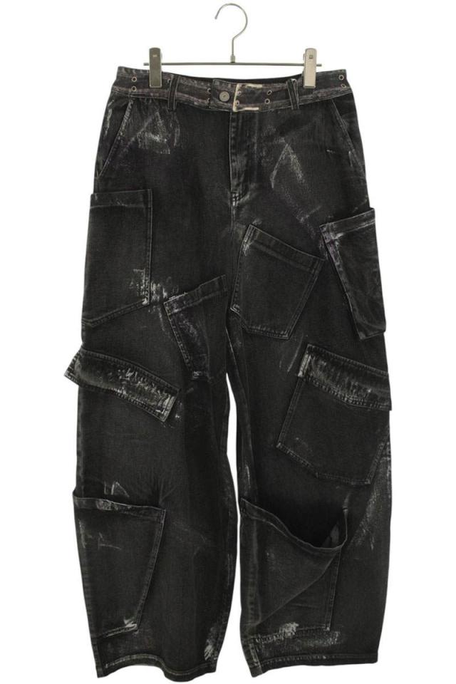 エモーショナルワールド サイズ:3  25SS  Wild Patched-Pocket Denim Jeans マルチポケットカーゴデニムパンツ 中古 BS99