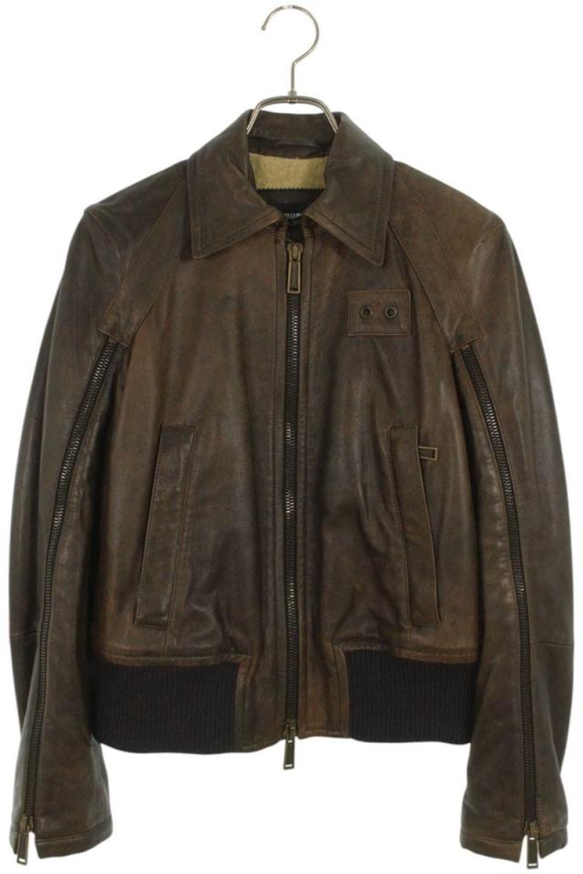 ディースクエアード サイズ:38  22AW  S72AM0975 ラムスキンジップアップレザージャケット 中古 BS99