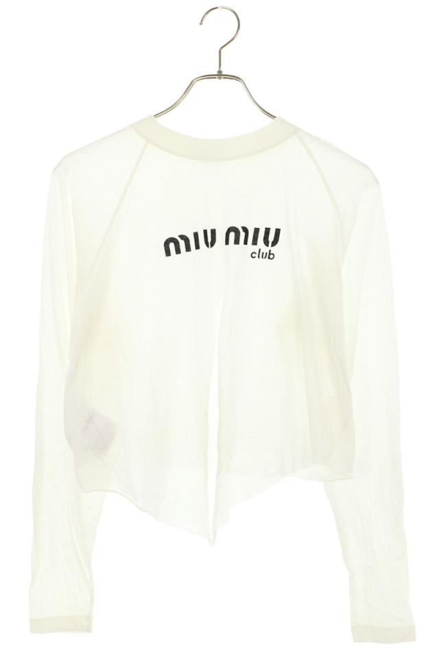 ミュウミュウ サイズ:XS  MJL720 ロゴプリント長袖カットソー 中古 SB01