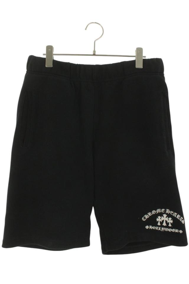 クロムハーツ サイズ:S  SAILIN ON HLF PNTS クロス刺繍スウェットハーフパンツ 中古 SJ02