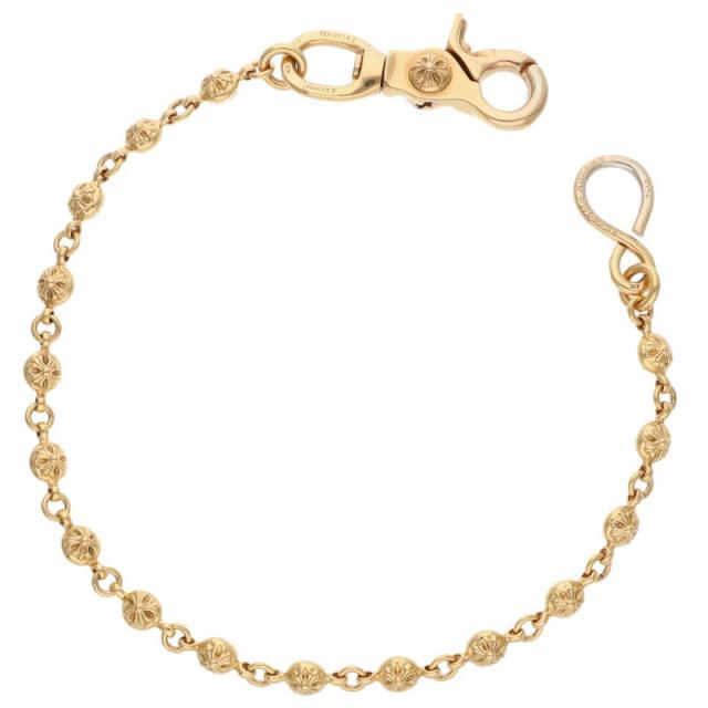 クロムハーツ サイズ:ショート 22K 1BALL SHORT-S 1クリップショート#1クロスボール ゴールドウォレットチェーン 中古 SS07