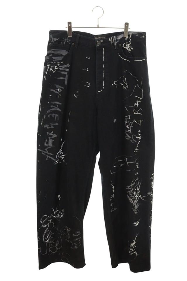 バレンシアガ サイズ:M  745223 TNW11 GRAFFITI BAGGY グラフィティバギーデニムパンツ 中古 SS13