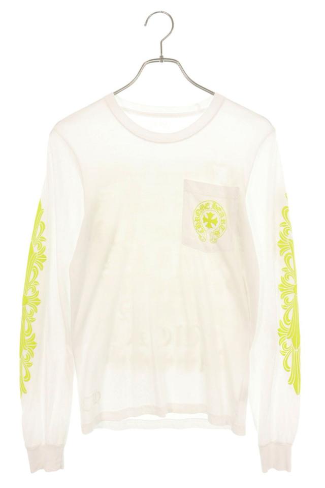 クロムハーツ サイズ:XS  CH L S  2 ネオン英字バックプリント長袖カットソー 中古 SS07