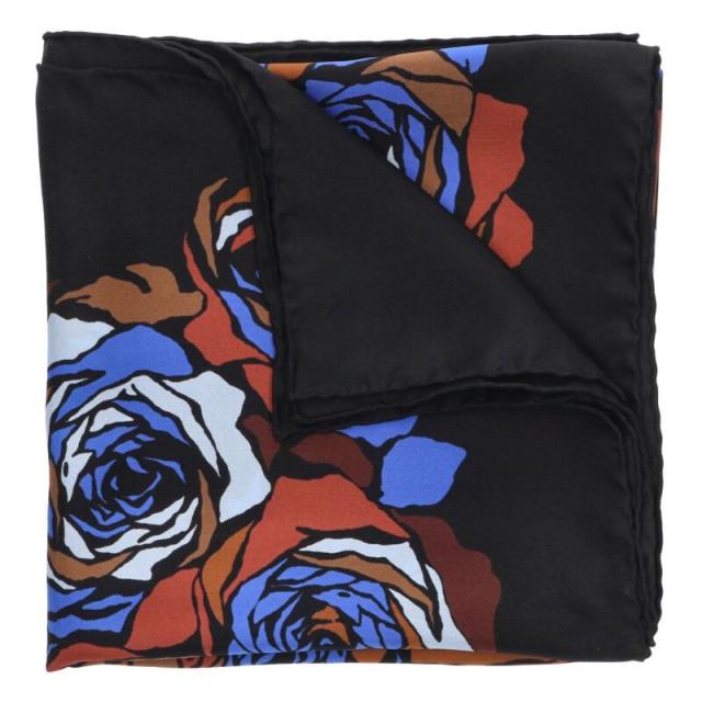 ドリスヴァンノッテン  フラワー柄シルクスカーフ 中古 BS99