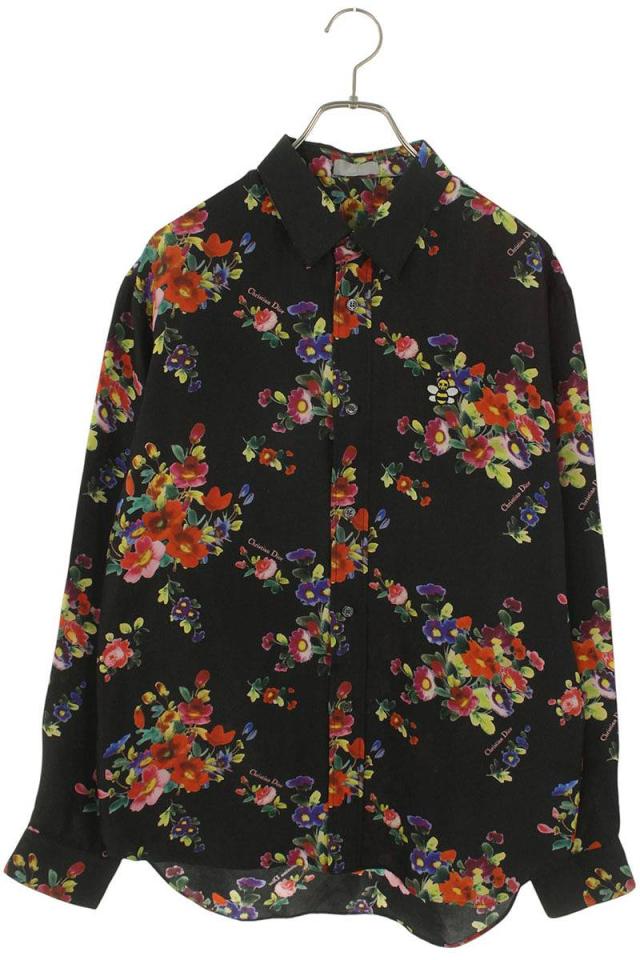 ディオール サイズ:37  19SS  923C561W6009 BEE刺繍総柄シルク長袖シャツ 中古 SS13