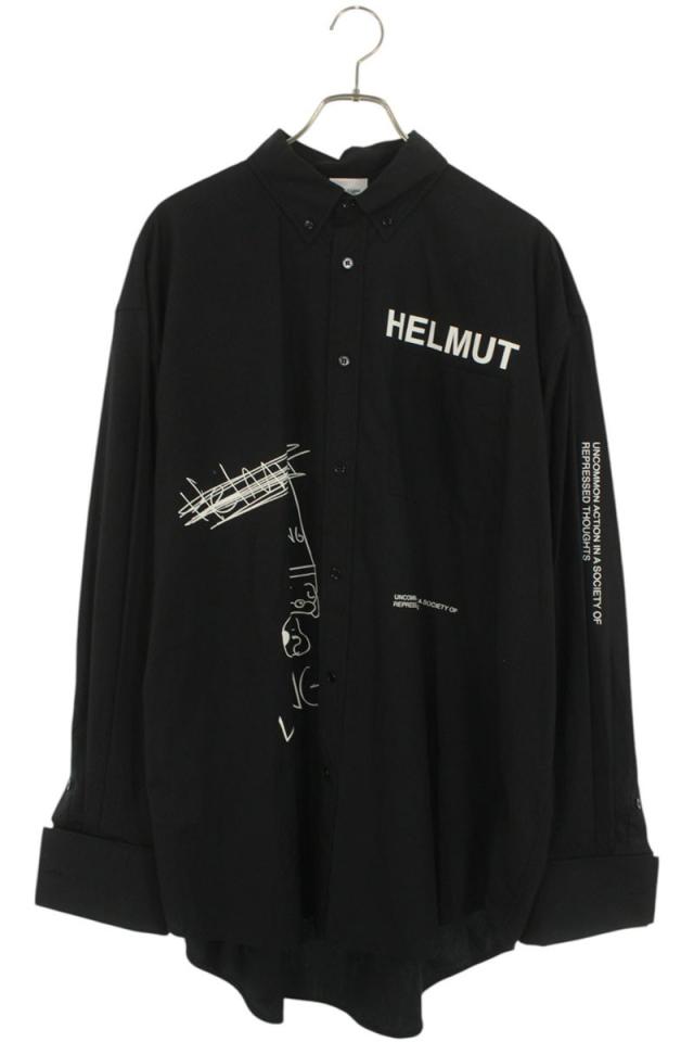 ヘルムートラング サイズ:S/M ロゴプリントコットン長袖シャツ 中古 BS99