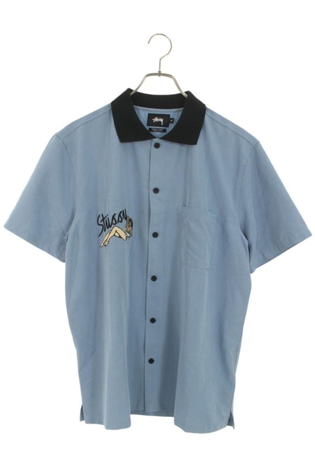 ステューシー サイズ:M ガールロゴエンブロイダリー半袖シャツ 中古 BS99