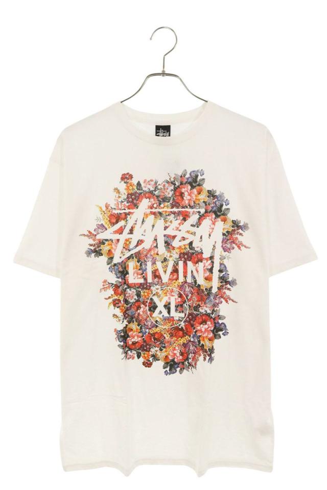 ステューシー サイズ:XL フローラルプリントTシャツ 中古 SB01
