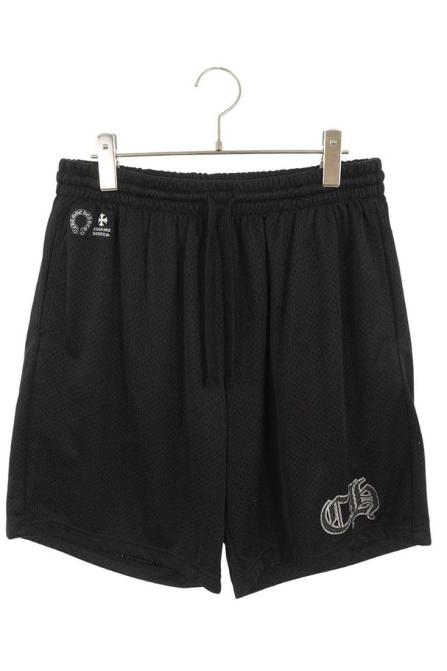 クロムハーツ サイズ:L  MESH VARSITY SHORTS CHプリントメッシュハーフパンツ 中古 SJ02