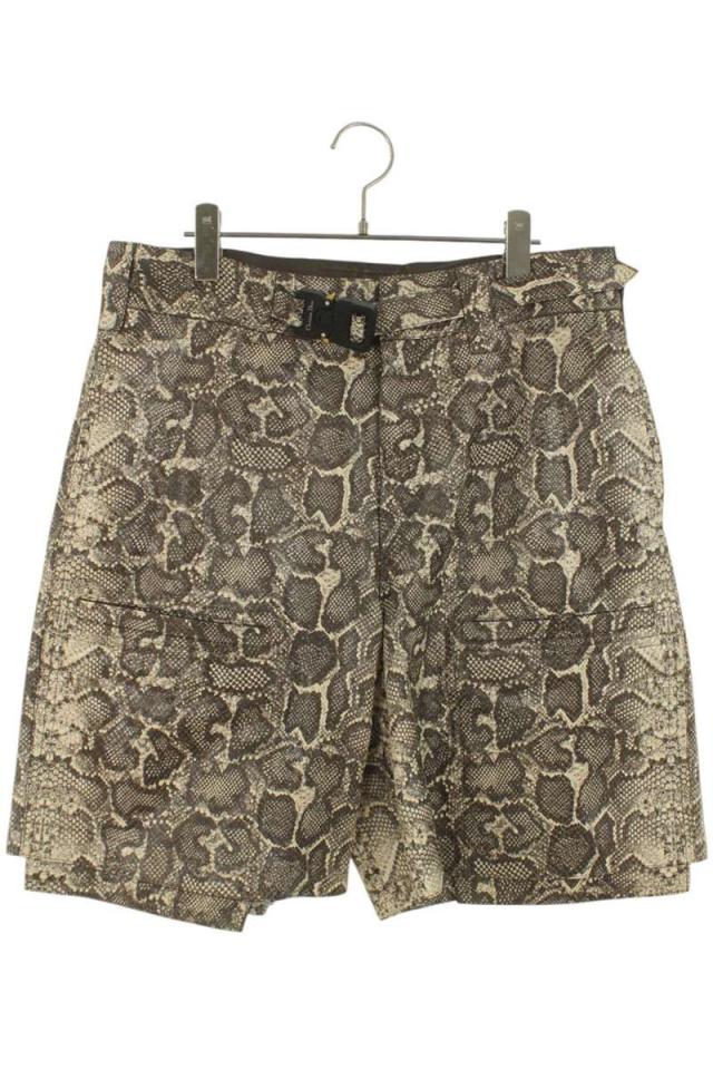 ディオール  トラヴィススコット サイズ:46  22AW  283L189A0595 CACTUS JACK パイソンプリント レザーハーフパンツ 中古 SB01