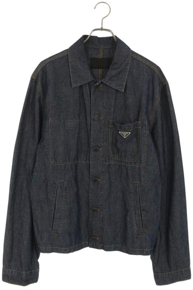 プラダ サイズ:L  GEB254 トライアングルシャンブレーブルゾン 中古 SS13