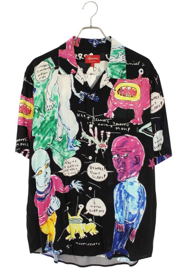 シュプリーム サイズ:L  Daniel Johnston Rayon Shirt ダニエルジョンストンレーヨン半袖シャツ 中古 BS99